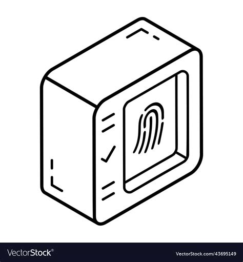 A Biometric Authentication Line Isometric Icon Vector Image