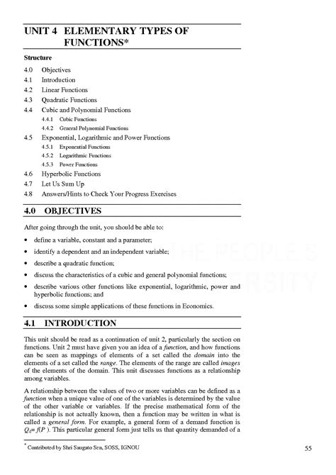 Solution Mathematical Methods Of Economic Elementary Types Of