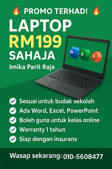 Imika 🔥 Promo Terhad 🔥 Laptop Rm199 Sahaja ‼️ 📍 Imika Parit Raja