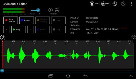 Record Direct Into An Open Sound File Android Lexis Audio Editor
