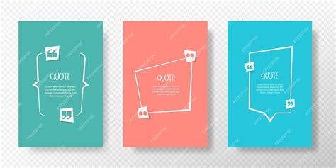 컬러 인용 연설 거품 템플릿 인용 프레임 빈 템플릿 괄호 안의 텍스트 인용 빈 연설 거품 인용 거품 텍스트 상자 색상 배경 벡터 일러스트 레이 션에 고립 프리미엄 벡터