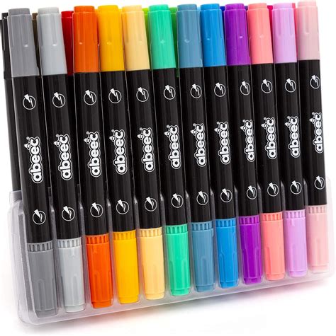 Abeec 24 Felt Tip Pens 24 X Dual Tip Felt Tips In Assorted Colours