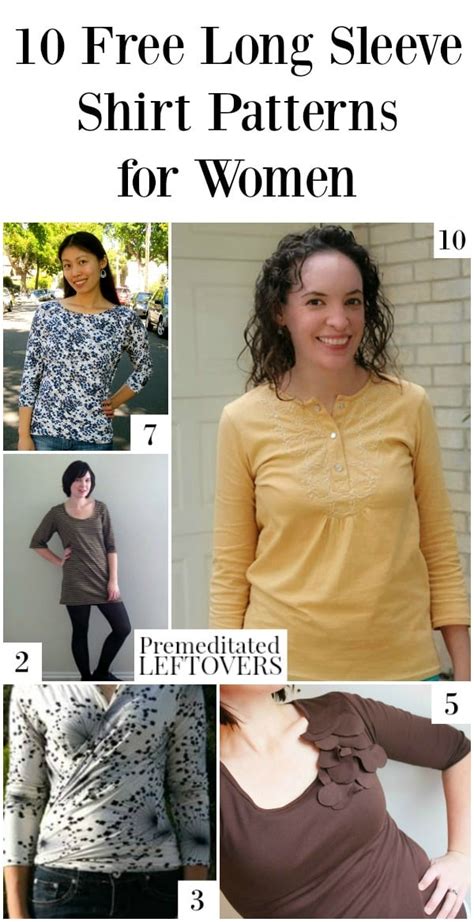10 Free Long Sleeved Shirt Patterns For Women