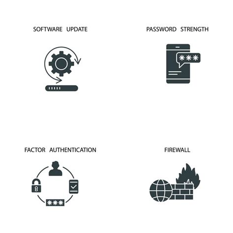 Cyber Security And Brech Data Web Icons Set Cyber Security And Brech