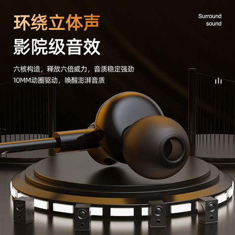 耳机有线入耳式适用苹果vivo华为oppo小米type C圆孔手机电脑平板 虎窝淘