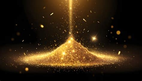 Premium Photo Gold Gliter Dust Particles Background
