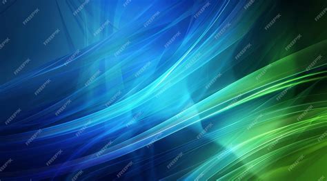Vibrant Blue And Green Abstract Wave Patterns Enrich Any Space With A Captivating Visual
