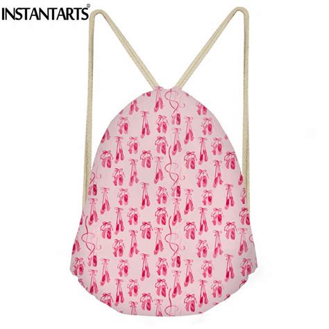 Instantarts 여자 스포츠 체육관 가방 발레 신발 인쇄 여자 휘트니스 Drawstring 가방 숙녀 여행 작은 신축 자루 배낭 여성헬스가방 Aliexpress