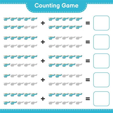 세고 일치하고 헬리콥터의 수를 세고 올바른 숫자와 일치시킵니다 교육 어린이 게임 인쇄용 워크시트 벡터 일러스트 레이 션 프리미엄 벡터