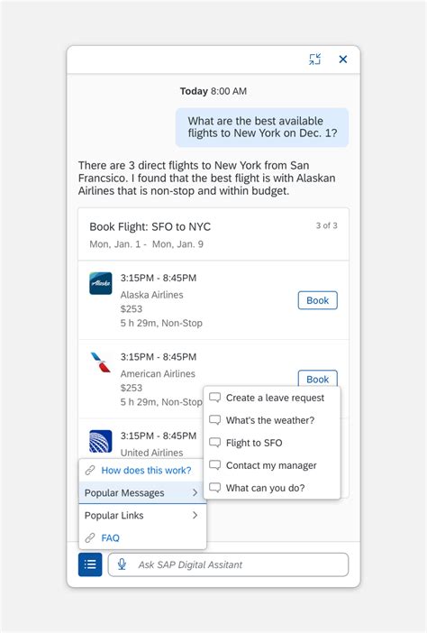 Static Menu Conversational Experience Design