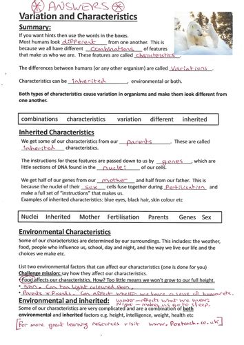 Variation And Characteristics Inherited Environmental Both