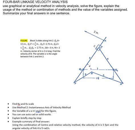 Four Bar Linkage Velocity Analysis Use Graphical Or