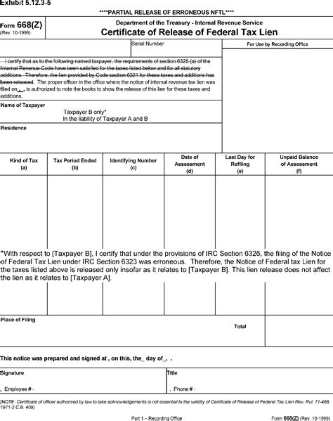 5 12 3 Lien Release And Related Topics Internal Revenue Service