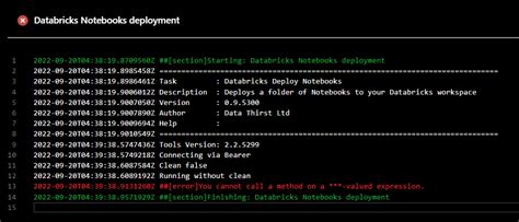 Databricks Deploy Notebooks Is Failing With Error You Cannot Call A Method On A Valued