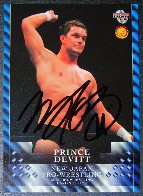 Njpw Prince Devitt Hand Signed Official Rookie Wrestling Trading Card