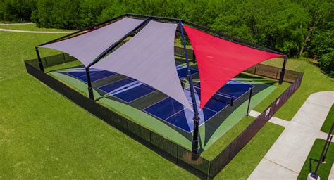 Custom Fabric Shade Structures For Pickleball Courts