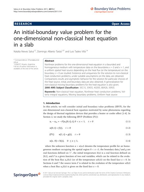 Pdf An Initial Boundary Value Problem For The One Dimensional Non Classical Heat Equation In A
