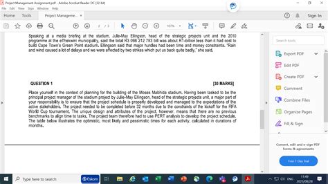 Solved Project Management Assignment Pdf Adobe Acrobat Chegg Com