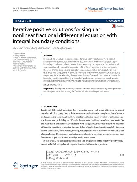Pdf Iterative Positive Solutions For Singular Nonlinear Fractional