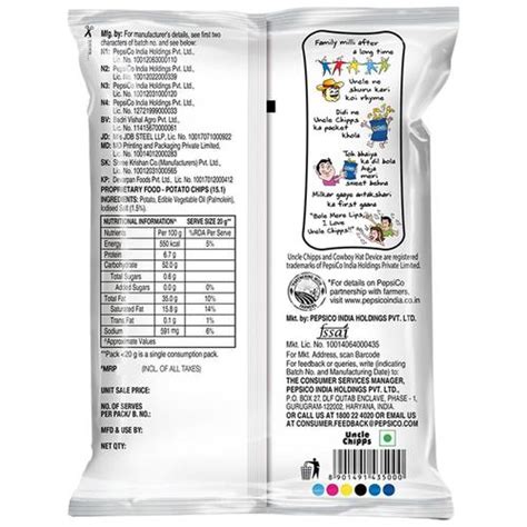 Buy Uncle Chips Plain Salted 60 Gm Pouch Online At The Best Price Of Rs 20 Bigbasket