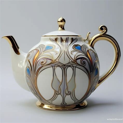 Premium Photo Kettle Art Nouveau Art Style White Background High