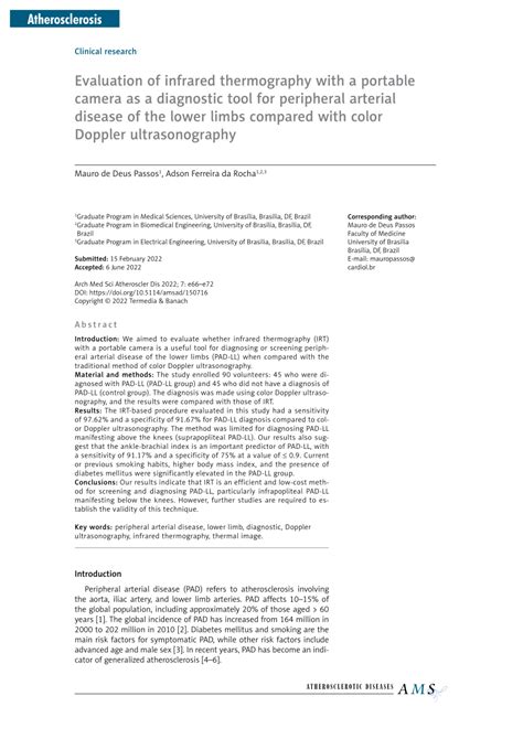 Pdf Evaluation Of Infrared Thermography With A Portable Camera As A