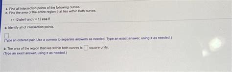 Solved A Find All Intersection Points Of The Following