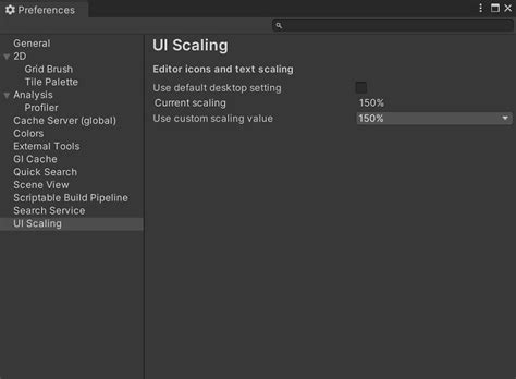 Unity UI Scaling: 유니티 메뉴 폰트 크기 변경
