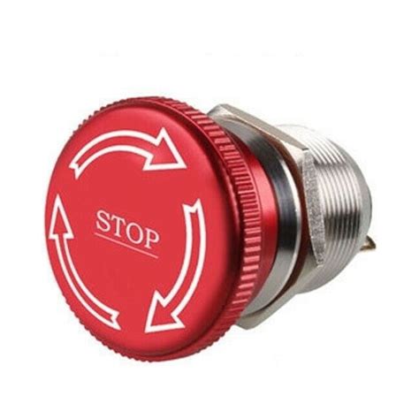 Ranmei 22mm Emergency Stop Switch Button Cut Off Device Equipment Latching Mushroom
