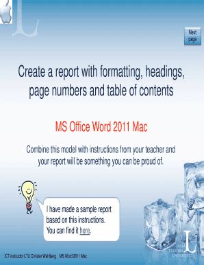 Fillable Online Create A Report With Formatting Headings Fax Email Print PdfFiller