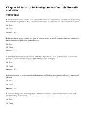 Chapter Security Technology Access Controls Firewalls And VPNs Pdf Chapter Security