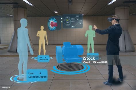 디지털 트윈 첨단 지진 기술 및 처리 해저 및 로봇 기술을 사용하여 증강 혼합 가상 현실을 사용하여 사람들을 만나는 엔지니어링 디지털 변환을 가능하게 테크놀로지에 대한 스톡
