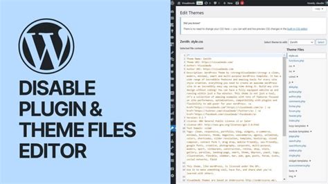 Visualmodo Wordpress Themes And Plugins On Linkedin How To Disable Plugin And Theme Files Editor In