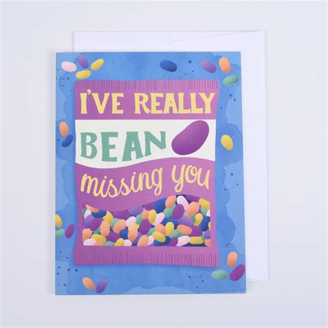 Ive Bean Missing You Greeting Card Palindrome Art