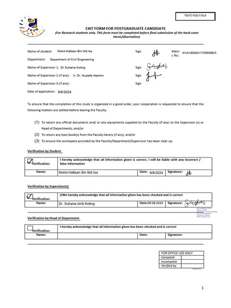 Exit Survey Form Pdf