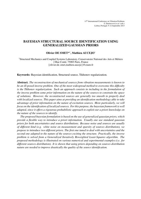 Pdf Bayesian Structural Source Identification Using Generalized