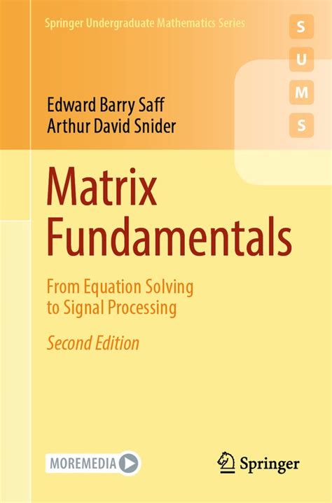 Springer Undergraduate Mathematics Series Matrix Fundamentals 9783031972218 Bol
