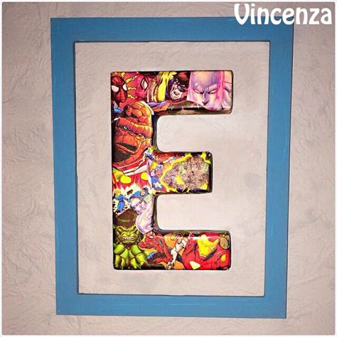 Marvel Decoupaged Pot Letter E I Made For My Brother With Pictures Cut