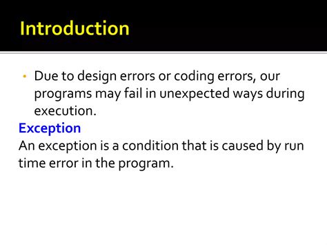 Exception Handling In Javappt Programming Languages Computing