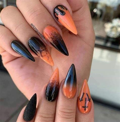 Pin By Rikky Butterfield On Nails Black Halloween Nails Shiny Nails