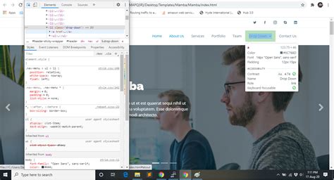 Html How To Inspect Hidden Element Bootstrap Css Class Stack Overflow