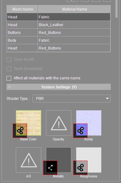 Sharing Identical Textures In Materials By Linkage Feature