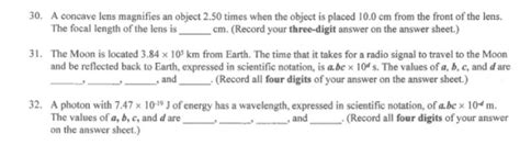 Solved 30 A Concave Lens Magnifies An Object 2 50 Times
