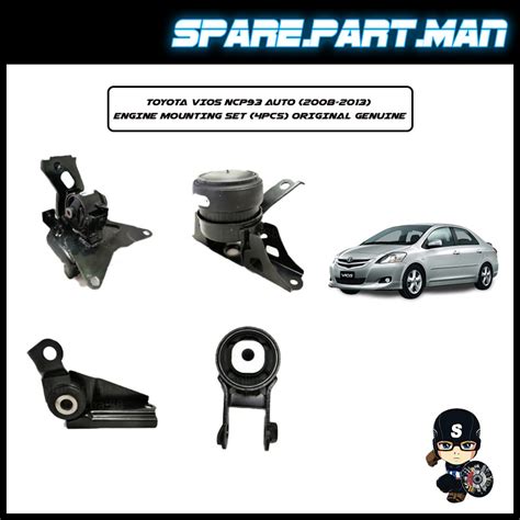 Toyota Vios Ncp93 Auto 2008 2013 Engine Mounting Set 4pcs Original