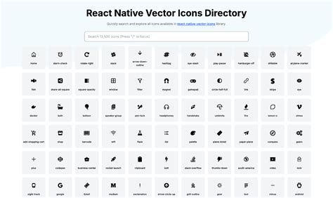 React Native Vector Icons Directory Withframe