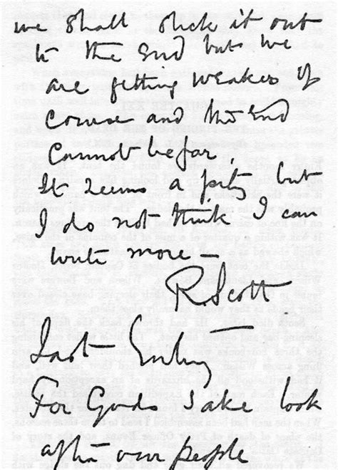 Final Page Of Robert Falcon Scotts South Pole Journal