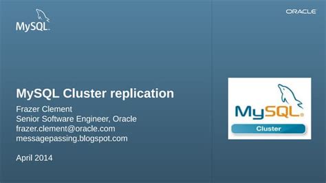 Mysql Cluster Asynchronous Replication 2014 Ppt