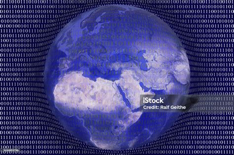 디지털 미디어를 통한 글로벌 네트워킹의 상징으로 사물과 제로로 덮인 지구본은 D 렌더링 된 그림 3d로 디지털화에 대한 스톡