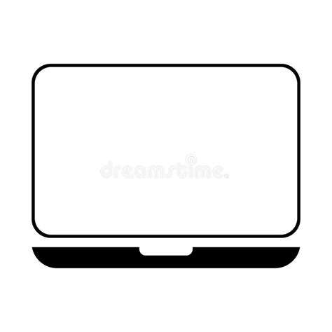 Laptop Flat Web Icon Notebook Computer Technology Symbol Blank