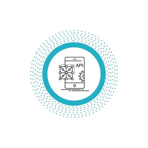 Api Application Coding Development Mobile Line Icon Vector Mobile